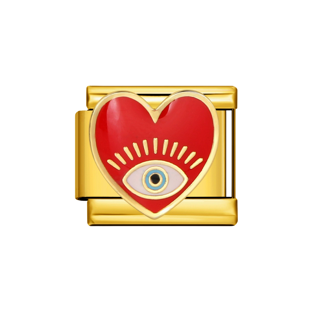 Evil Eye and Red Radiant Heart Charm – Ken & Jame